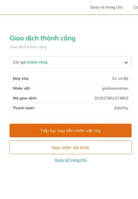 Hướng dẫn nạp game VNG